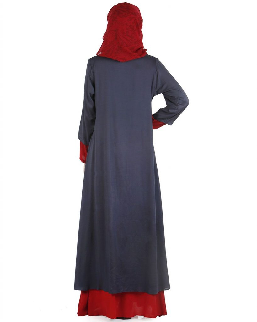 Navy Blue Double Layer Abaya | Ladies Abaya In Pakistan